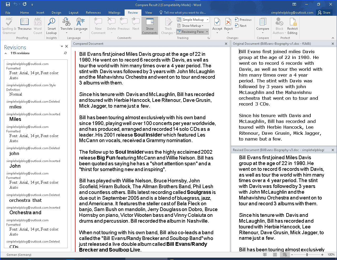 How To Compare Two Documents In Microsoft Word Simple Help