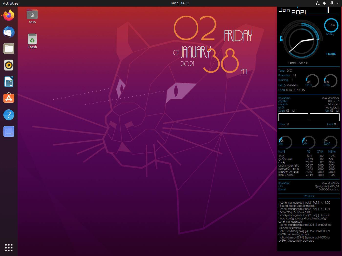 A klama Canberra Yabanc la t rmak Linux Mint Performance Monitor 
