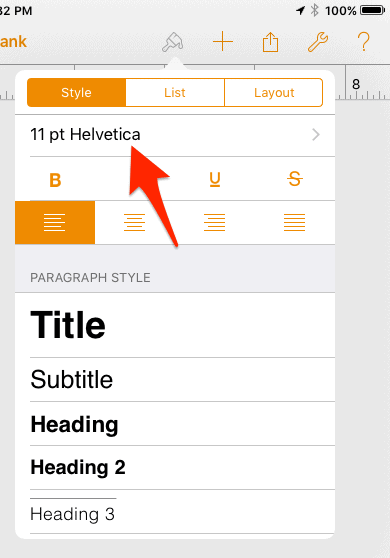 How To Increase The Font Size In Pages For The IPad