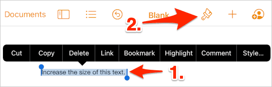 How To Increase The Font Size In Pages For The IPad Simple Help