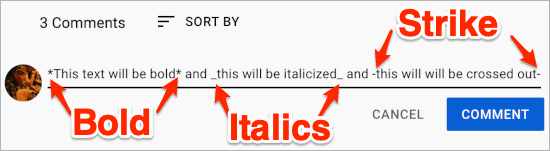 How To Format Text In YouTube Comments Bold Italicized Or Crossed Out